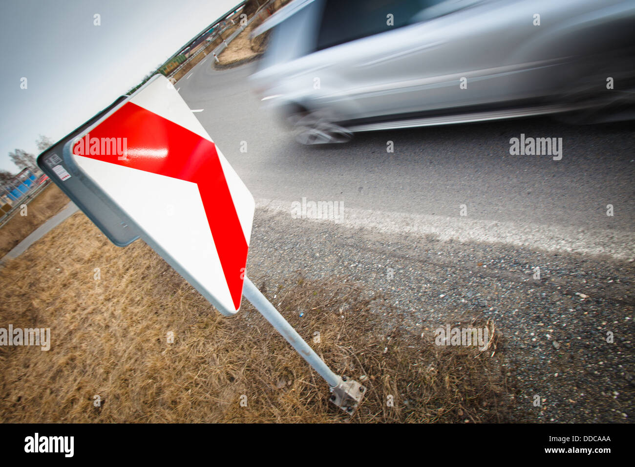 Traffic concept: car driving fast through a sharp turn Stock Photo - Alamy