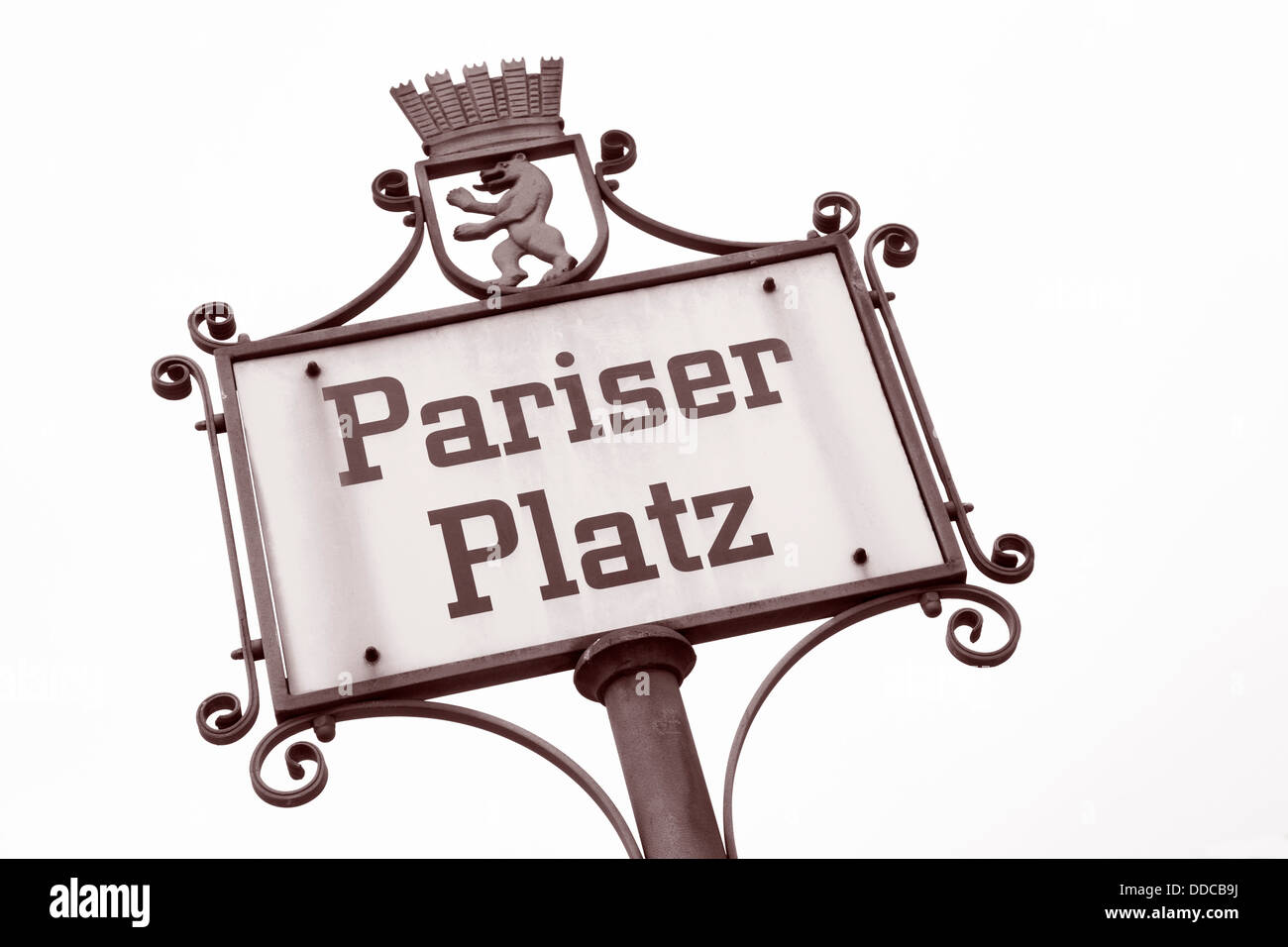 Pariser Platz Square Street Sign; Berlin; Germany; Europe in Black and ...