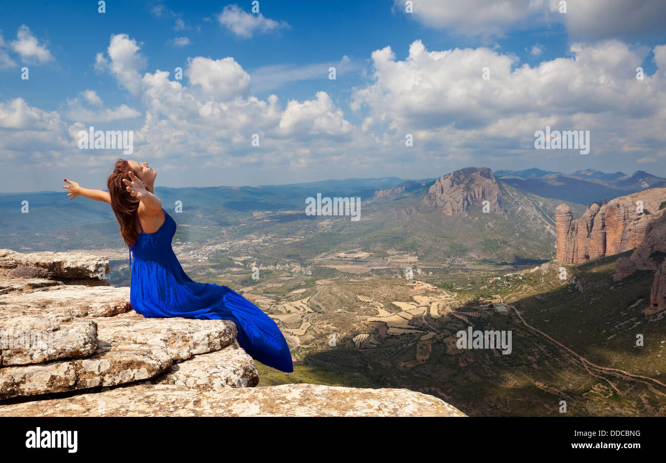 Girl and landscape Stock Photo - Alamy