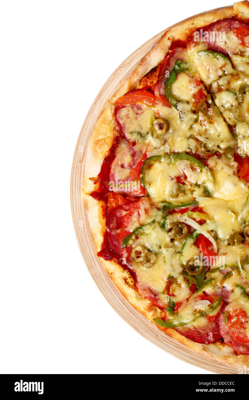 Image of fresh italian pizza isolated Stock Photo - Alamy