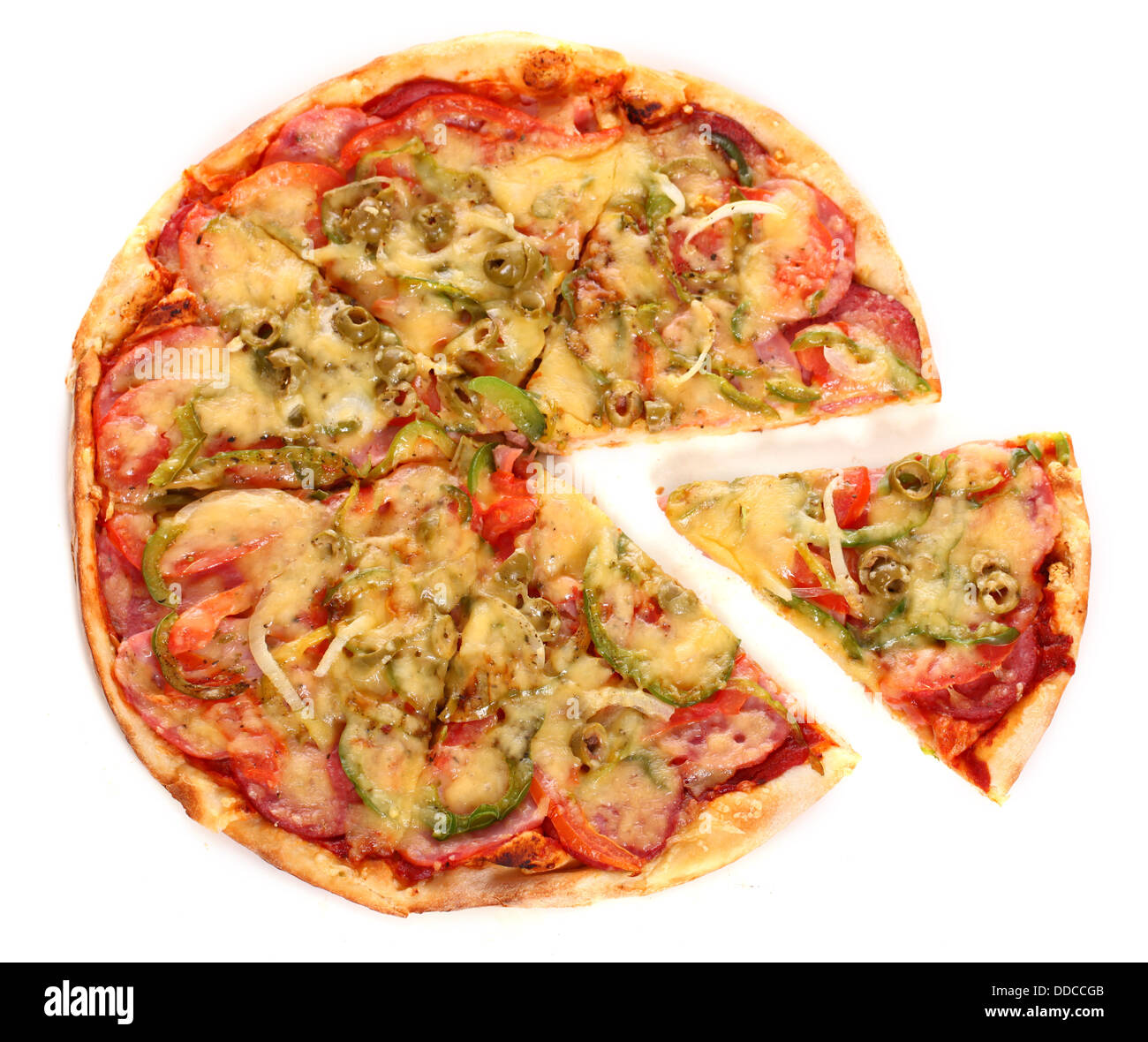 Image of fresh italian pizza isolated Stock Photo - Alamy