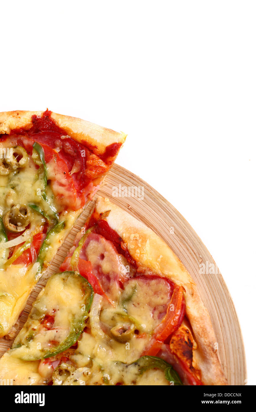 Image of fresh italian pizza isolated Stock Photo - Alamy