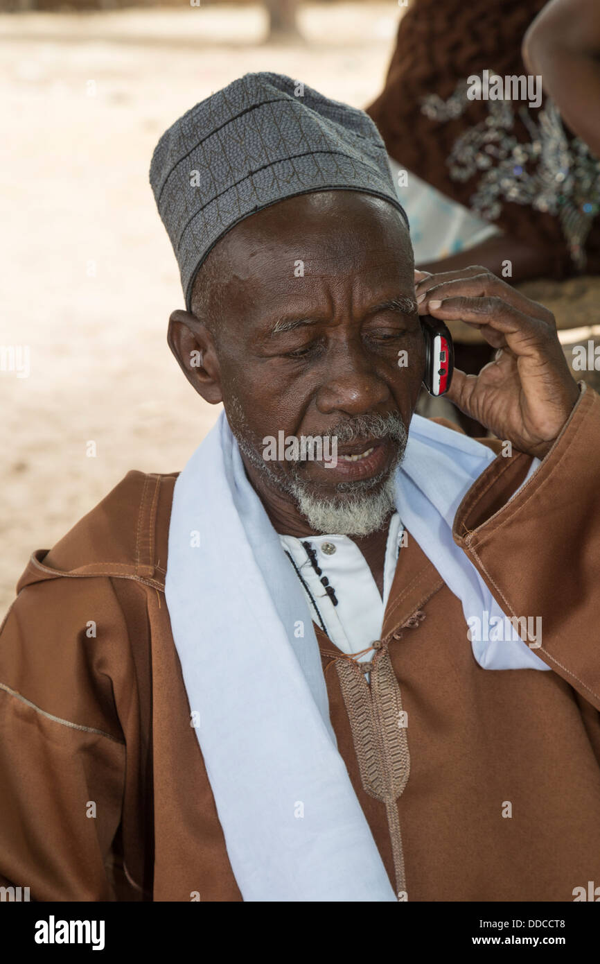 Village Imam and Cell Phone at Djilor, a Wolof Village, near Kaolack ...