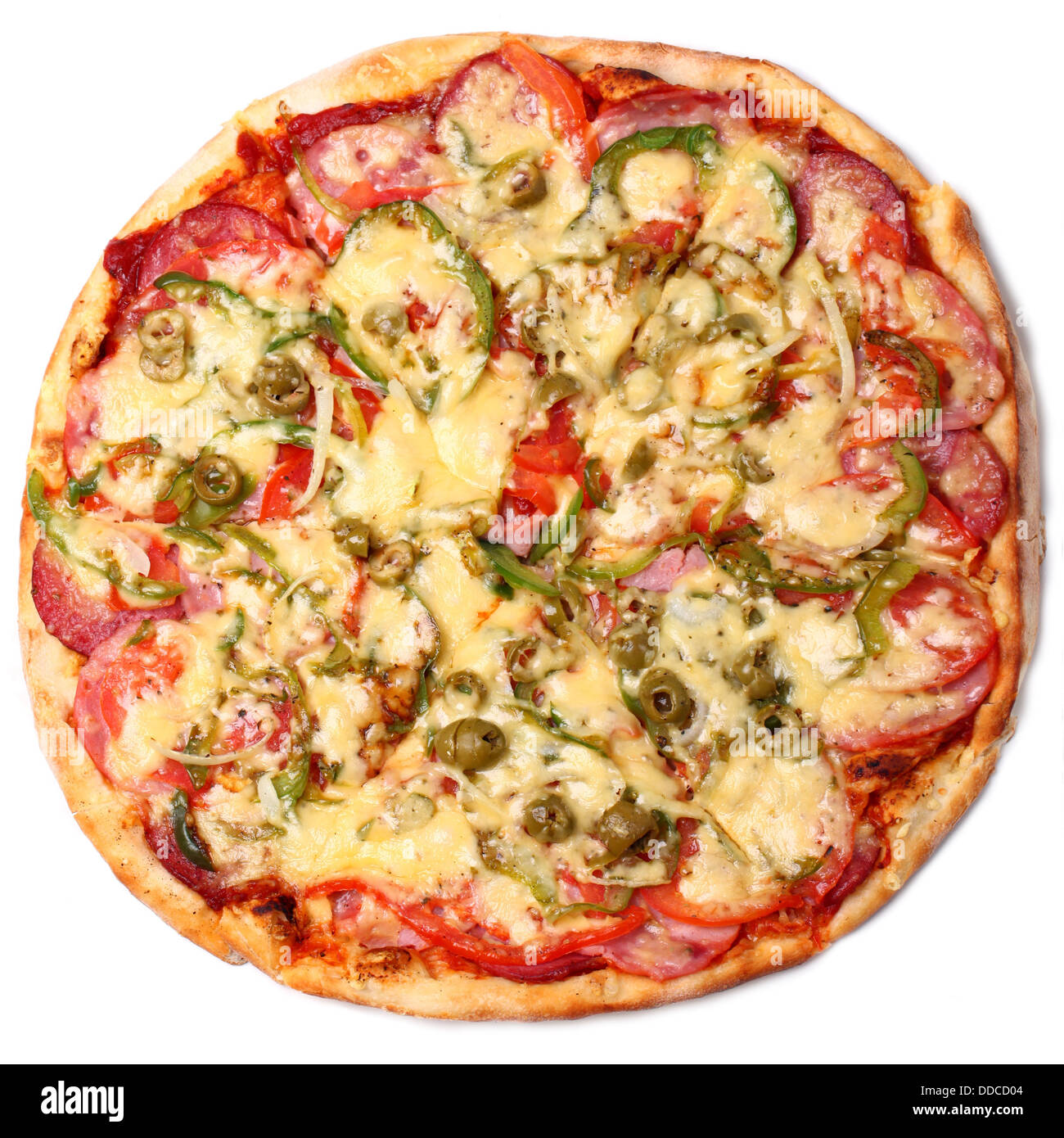 Image of fresh italian pizza isolated Stock Photo - Alamy