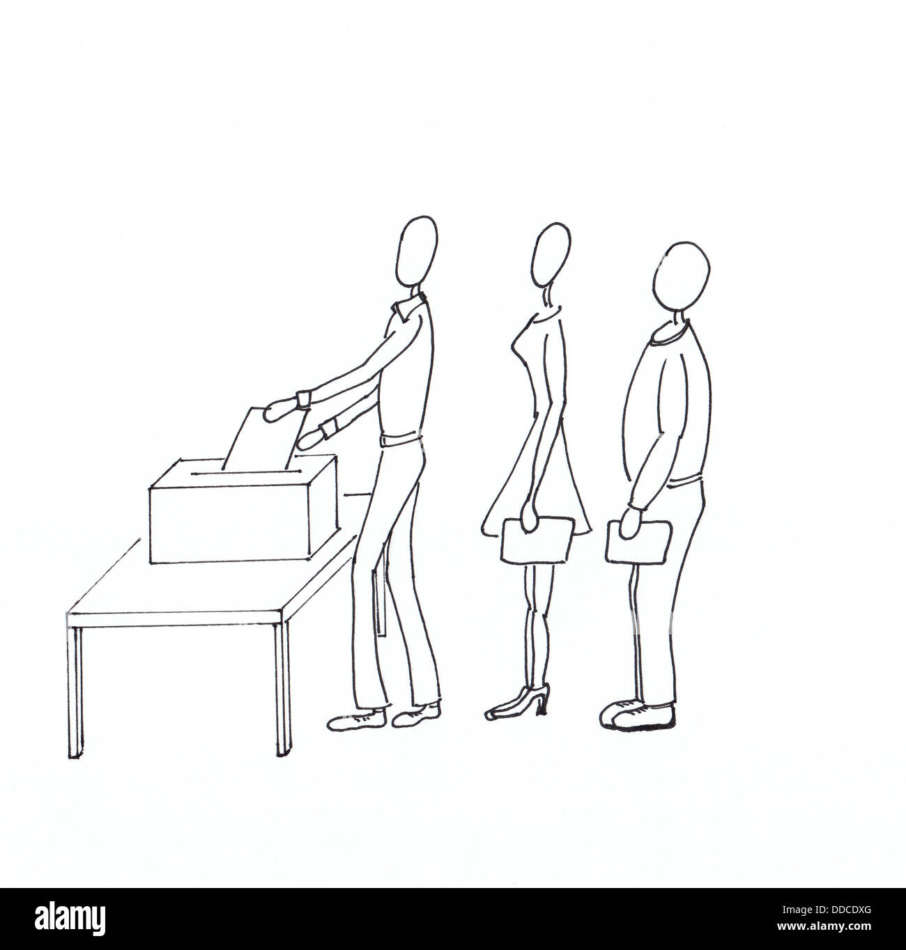 People casting vote ballot box Cut Out Stock Images & Pictures - Alamy