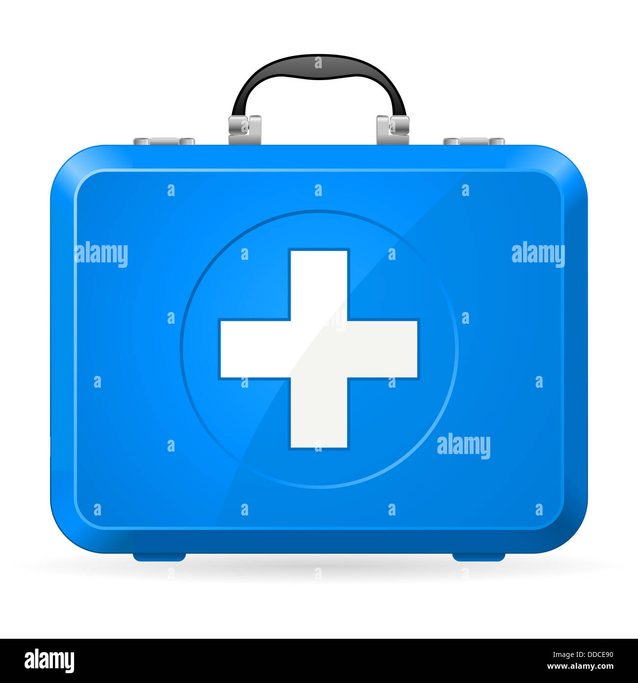 Blue First Aid kit. Illustration on white Stock Photo - Alamy