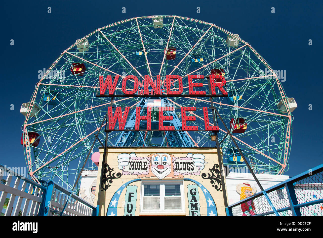 SIGN DENO’S WONDER WHEEL AMUSEMENT PARK CONEY ISLAND BROOKLYN NEW YORK ...