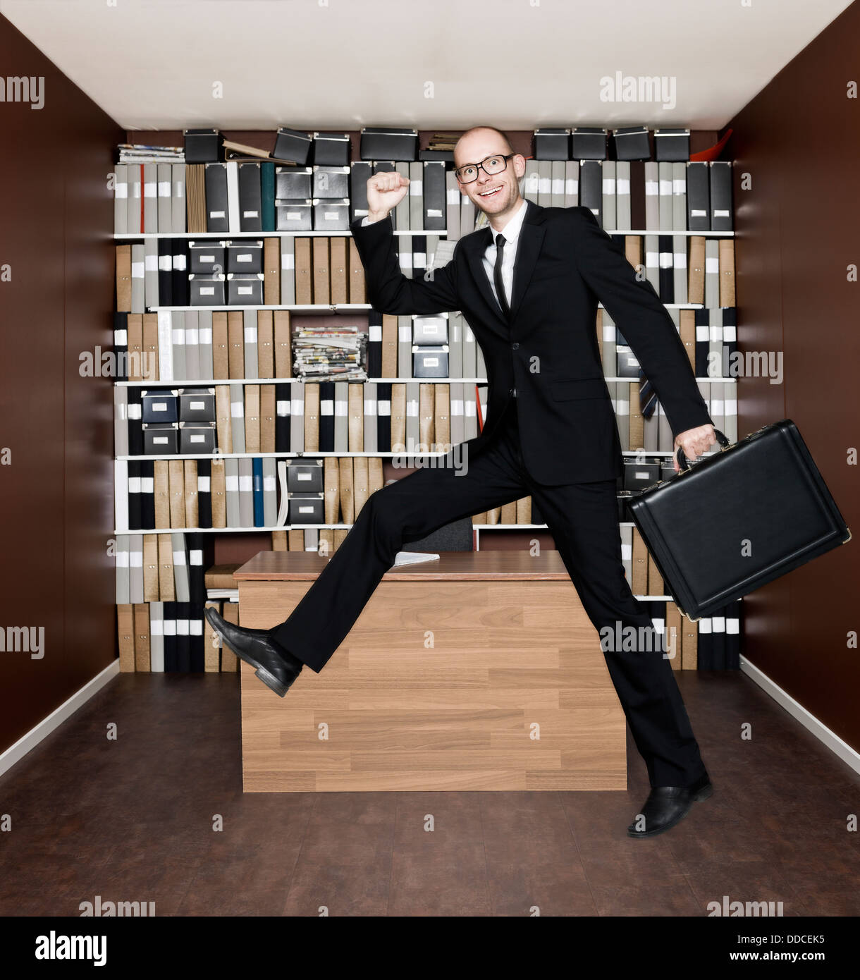 Jumping desk hi-res stock photography and images - Alamy