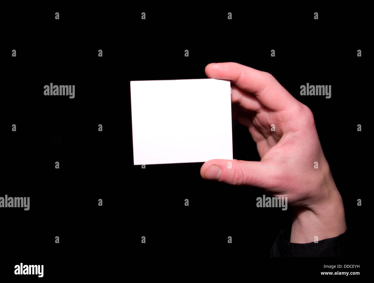 Blank card in hand Stock Photo - Alamy