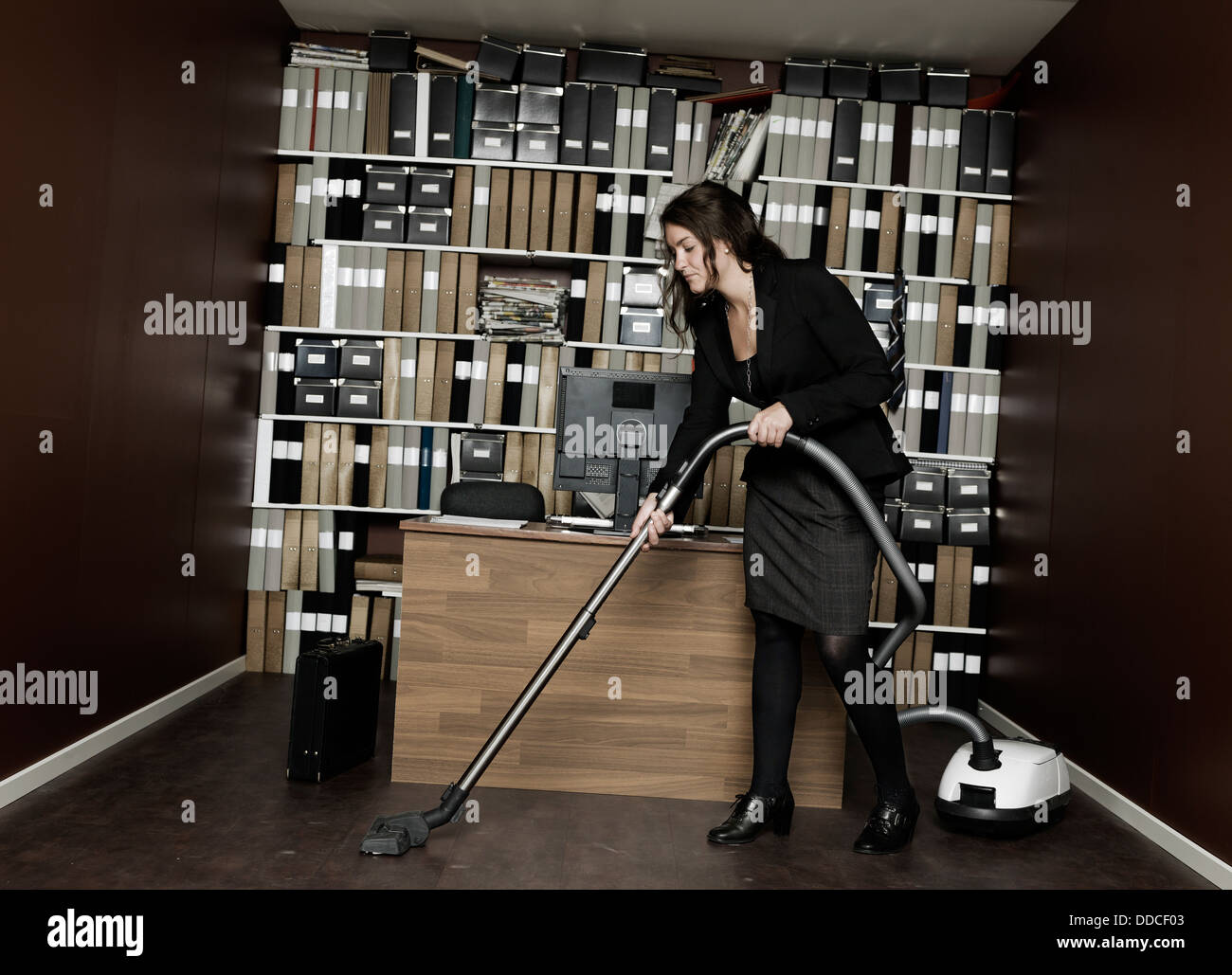 Cleaning the office Stock Photo - Alamy