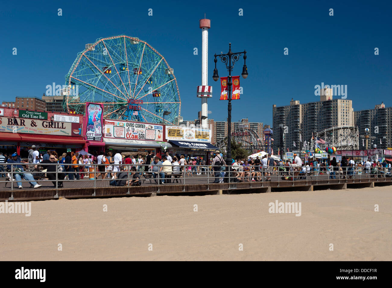BOARDWALK DENO’S WONDER WHEEL AMUSEMENT PARK CONEY ISLAND BROOKLYN NEW ...