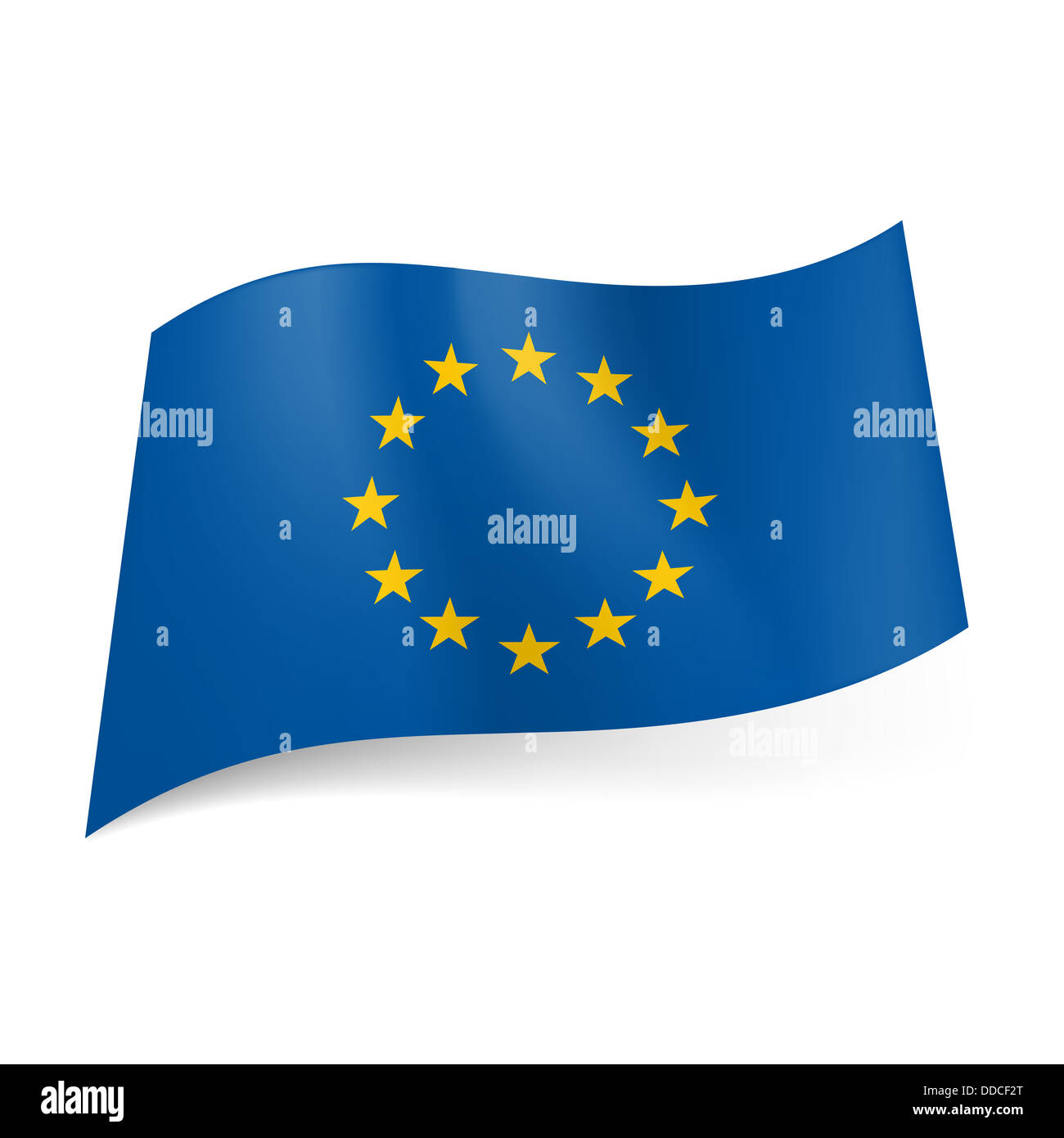 Flag of Europe: circle of twelve golden stars on blue background ...