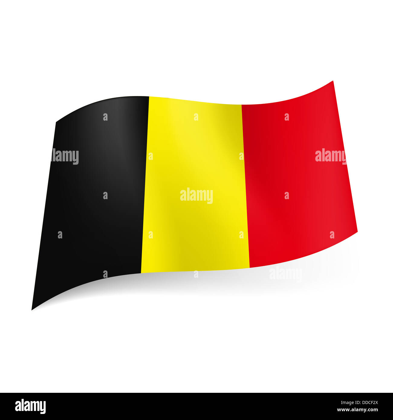 National flag of Belgium: black, yellow and red vertical stripes Stock ...