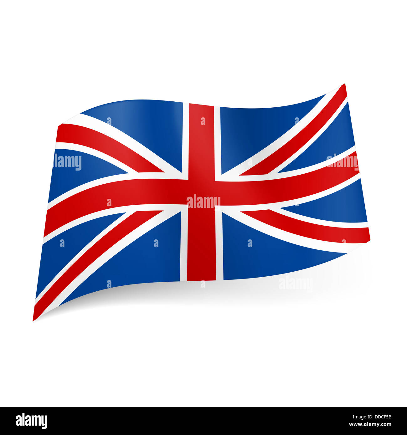 National flag of Great Britain, called Union Jack. Blue, red and white ...