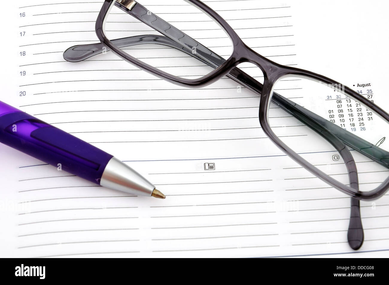 pen and glasses Stock Photo - Alamy