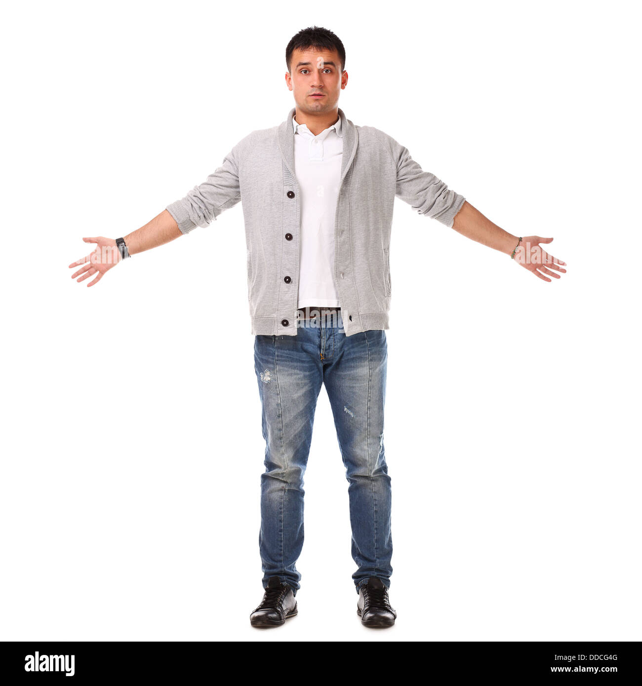 Portrait perplexed confused man Cut Out Stock Images & Pictures - Alamy