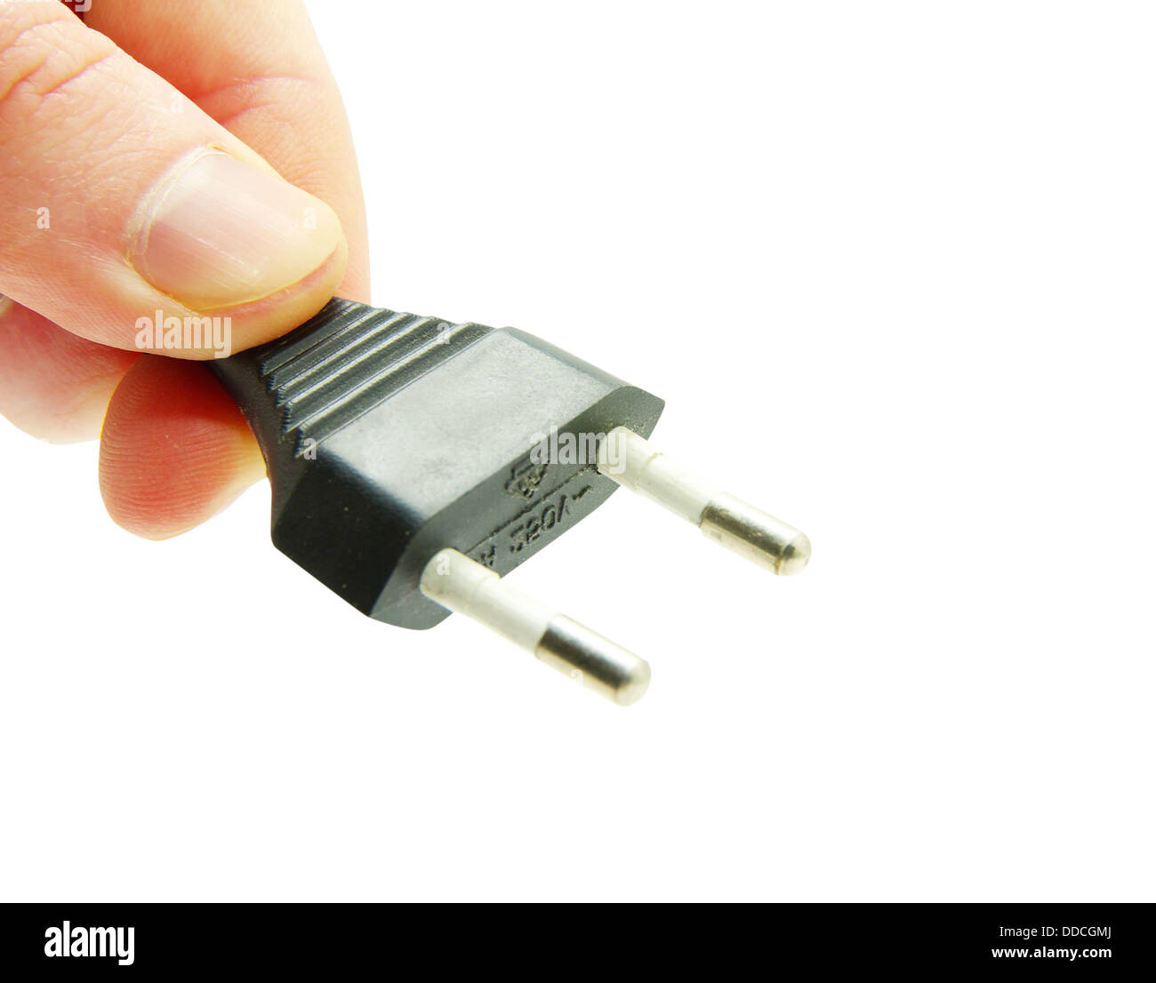 hand with plug Stock Photo - Alamy