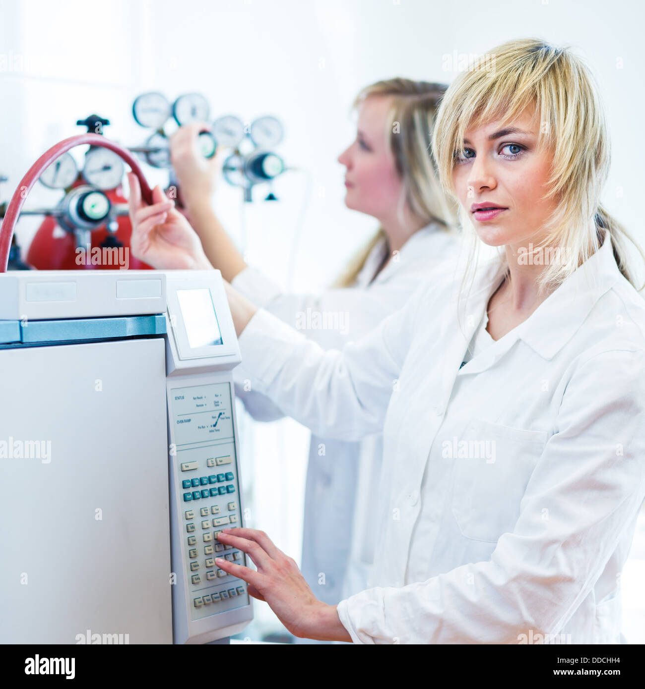 Two female researchers working in a laboratory Stock Photo - Alamy