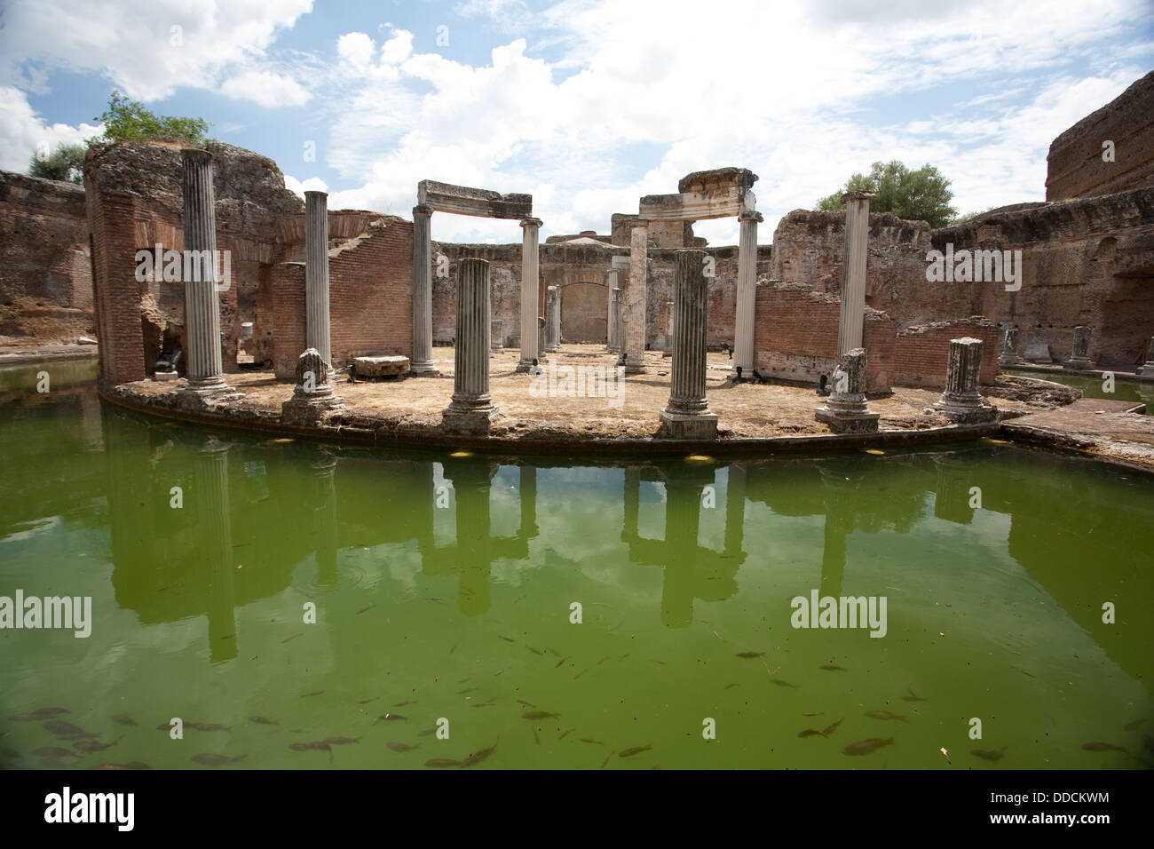 Green water in a pool at Hadrian's Villa outside Rome Stock Photo - Alamy