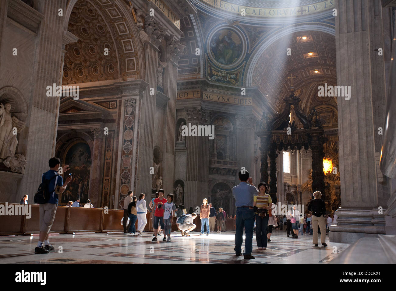 God-beams shine down from the ceiling of St. Paul's Cathedral, Rome ...