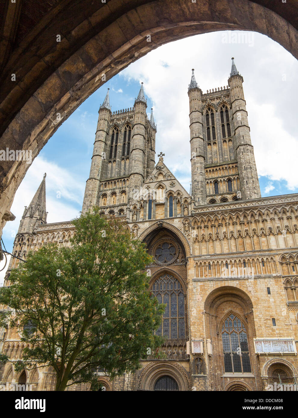 Lincoln Cathedral as seen through Exchequer Gate, Lincoln, England ...