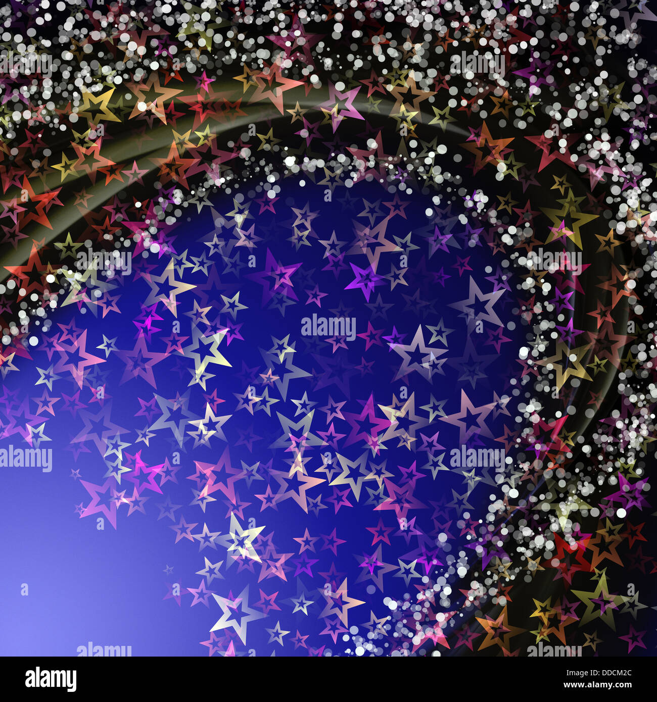 Fantastic Christmas wave design with snowflakes and glowing stars Stock ...