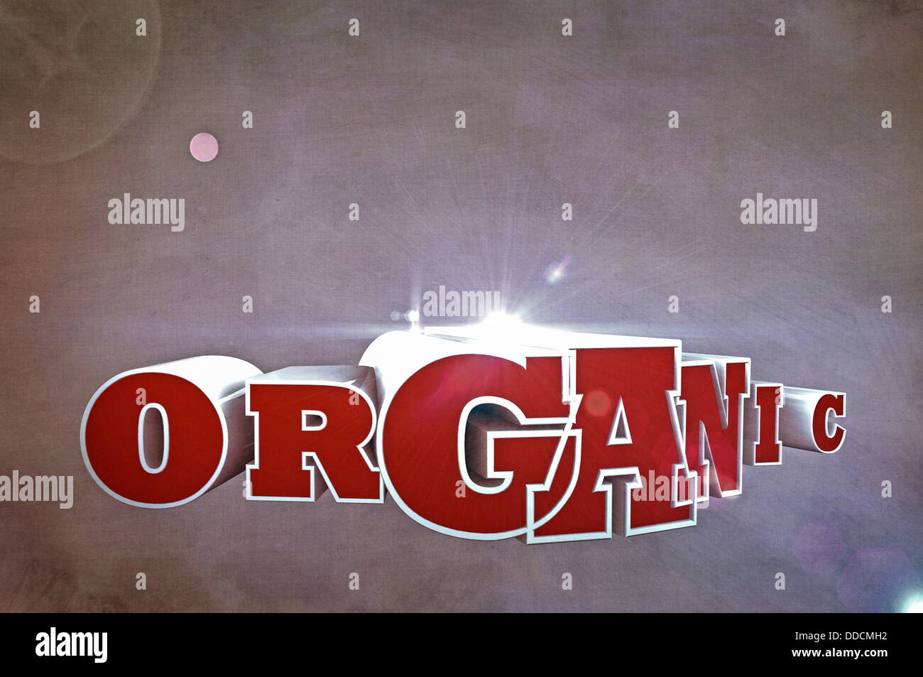 illustration of the word organic in 3d, background decorated Stock ...