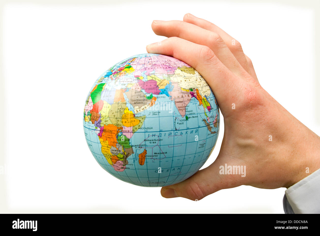 globe in hand Stock Photo - Alamy