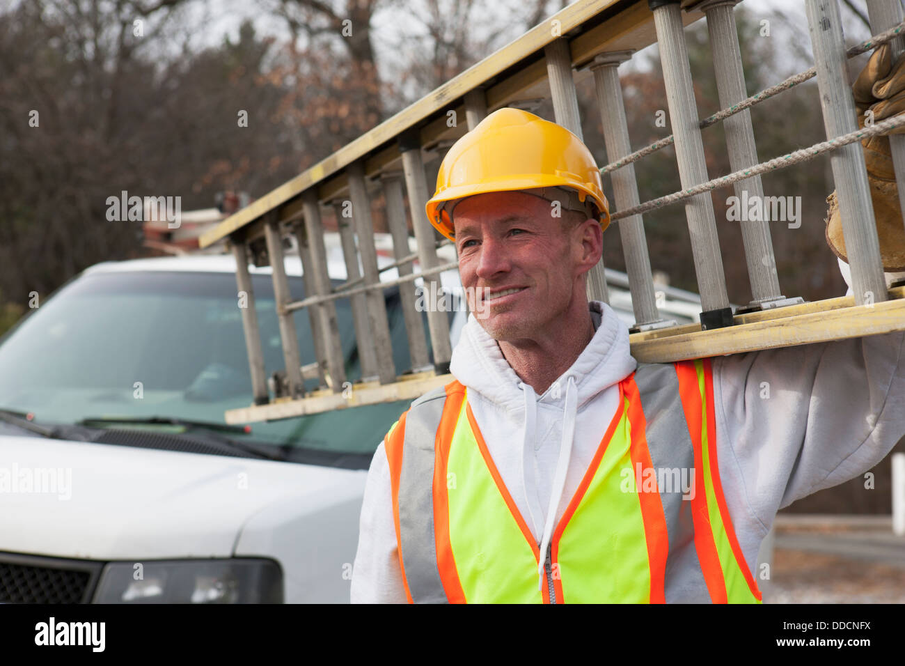 Power line worker hi-res stock photography and images - Alamy