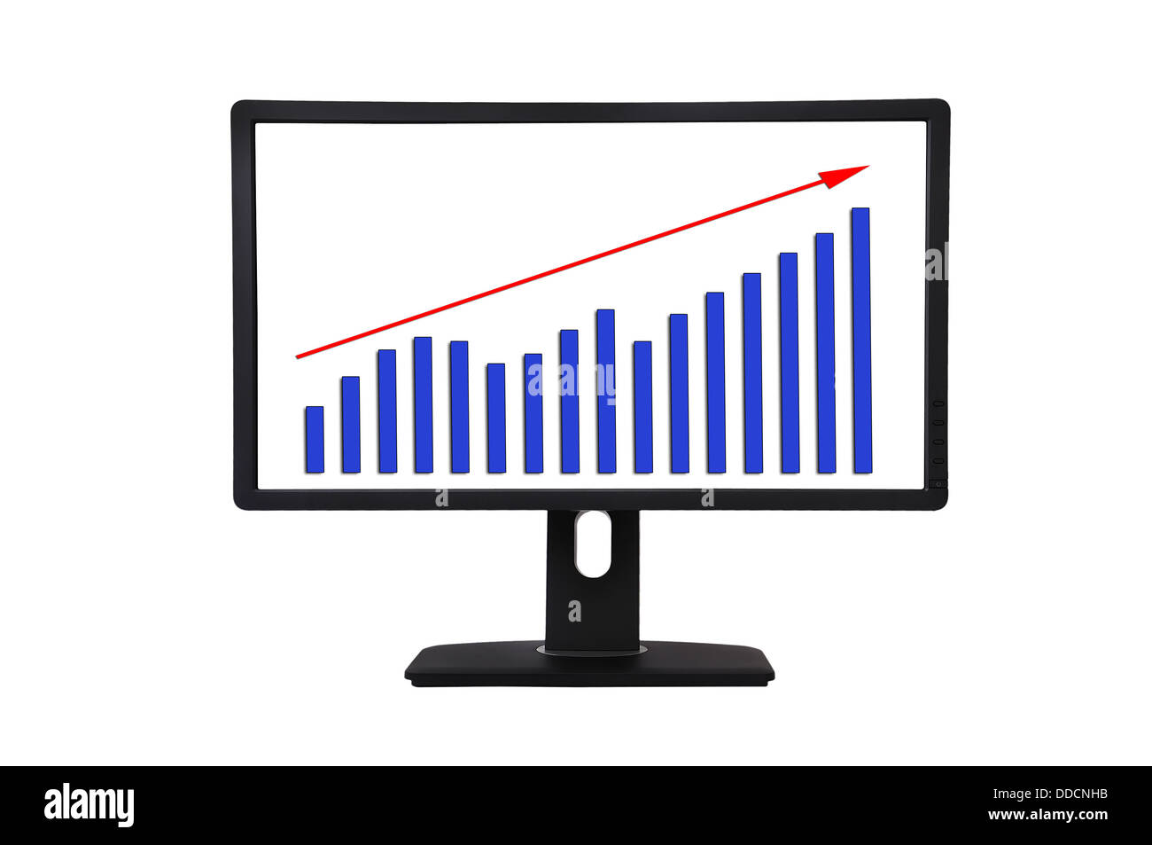 Pc monitor with business chart Cut Out Stock Images & Pictures - Alamy