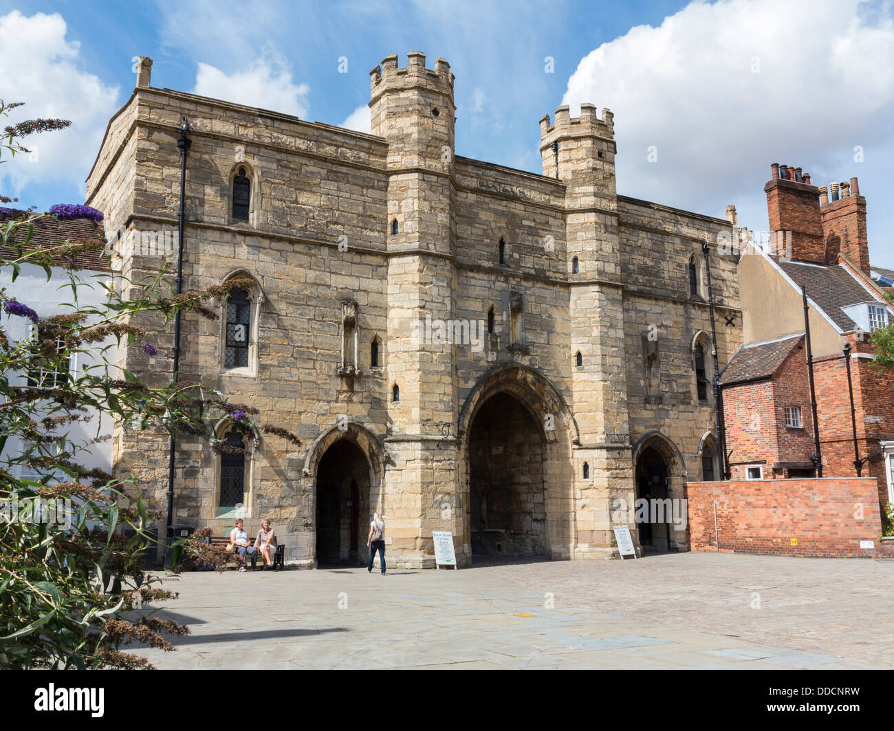 The 14th century Exchequer Gate, Lincoln, England Stock Photo - Alamy
