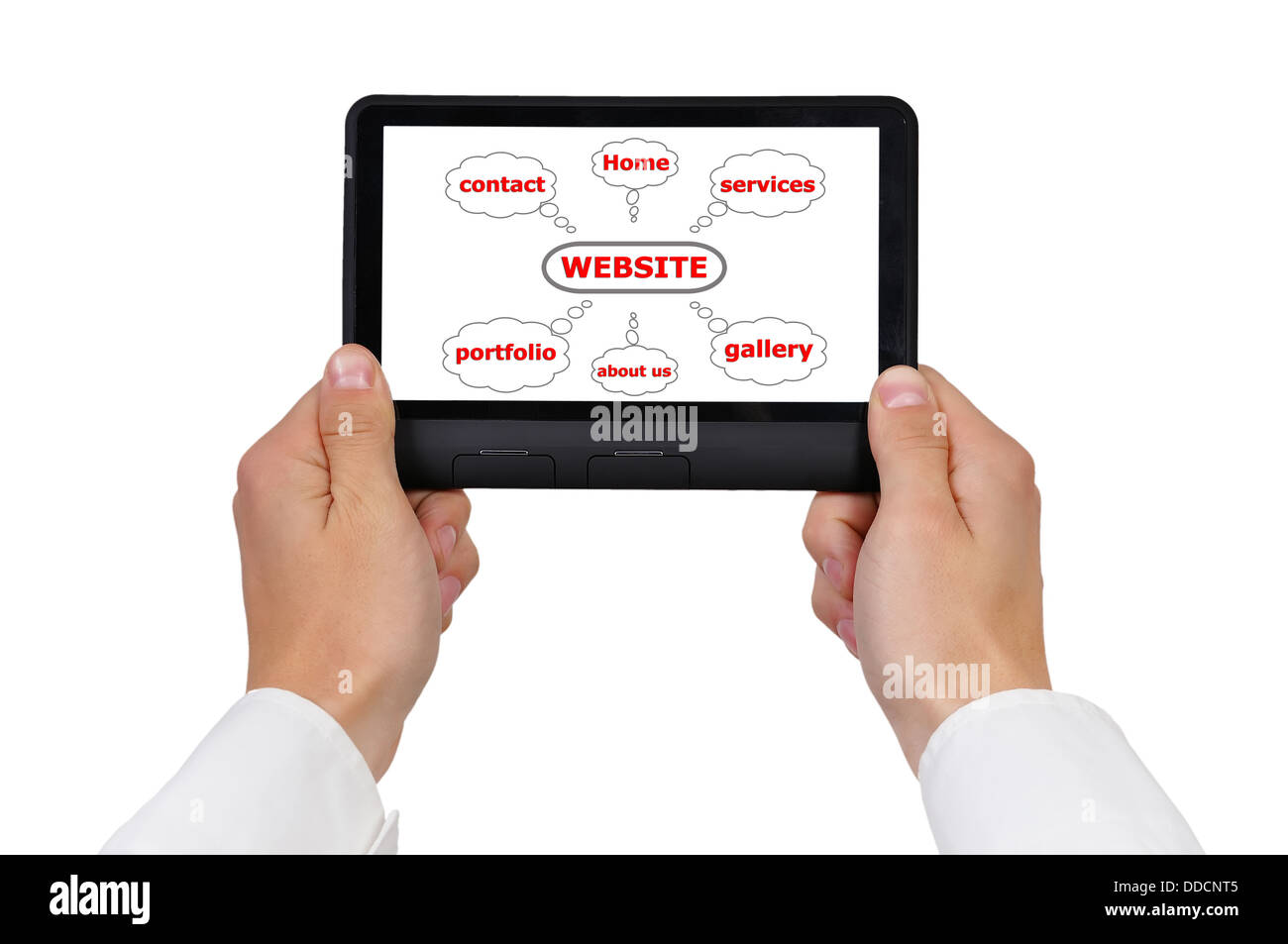 Website tablet screen Cut Out Stock Images & Pictures - Alamy