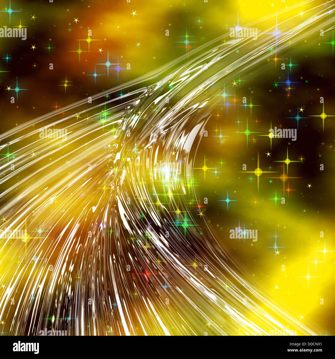 Fantastic Christmas wave design with glowing stars Stock Photo - Alamy