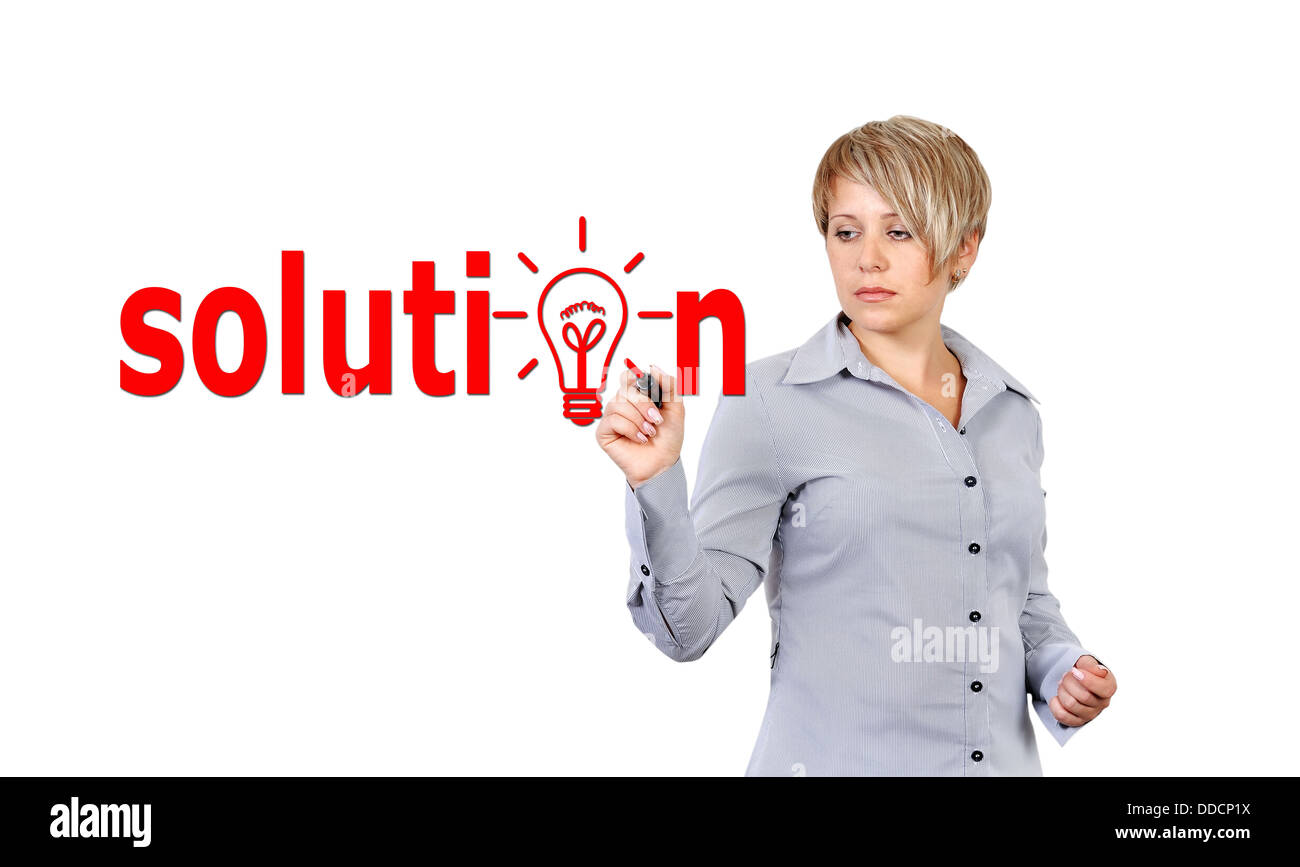woman drawing solution Stock Photo - Alamy