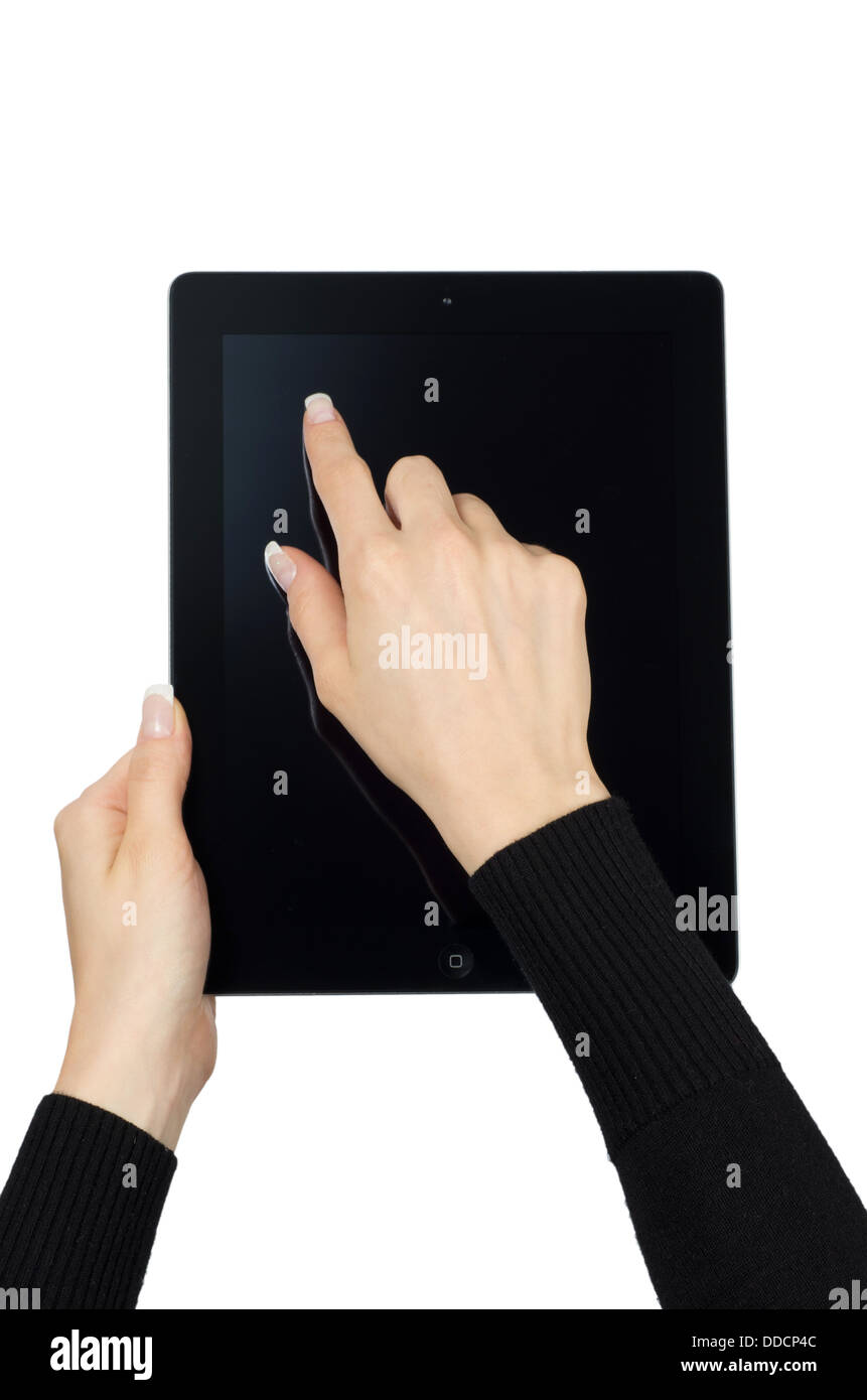Hands with tablet computer Stock Photo - Alamy