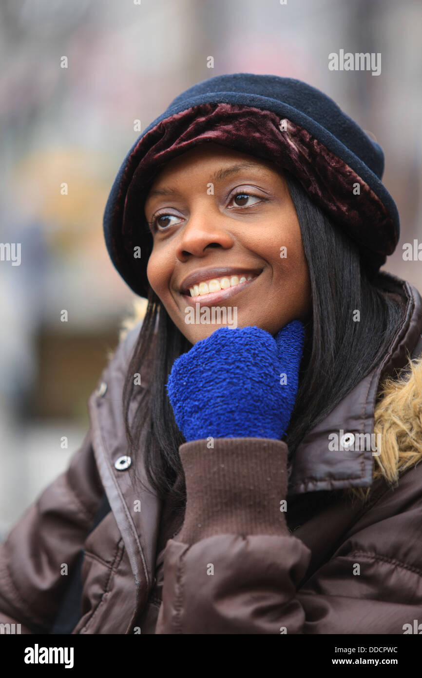 Portrait of a woman smiling, Boston, Suffolk County, Massachusetts, USA ...