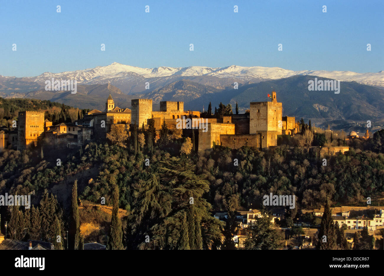 Sierra nevada and la alhambra at sunset hi-res stock photography and ...
