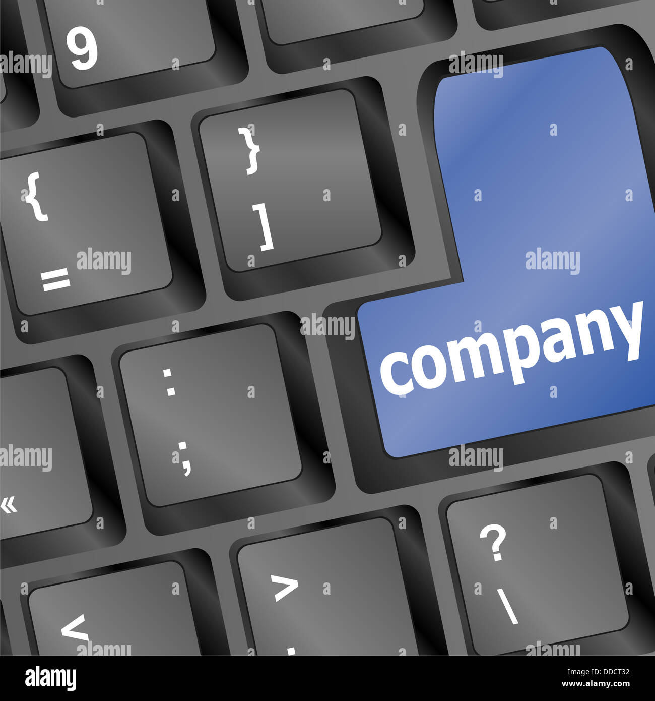 Keyboard with company key on computer pc Stock Photo - Alamy