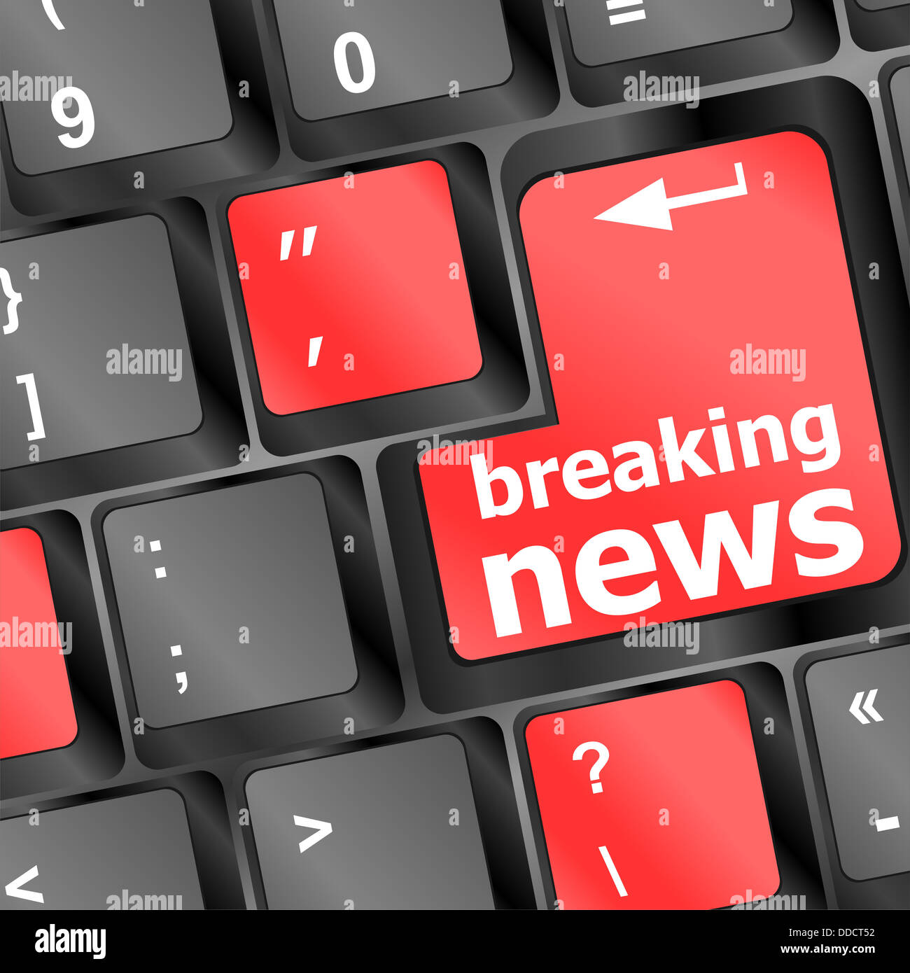Button with breaking news text and letter symbols on the keyboard Stock ...