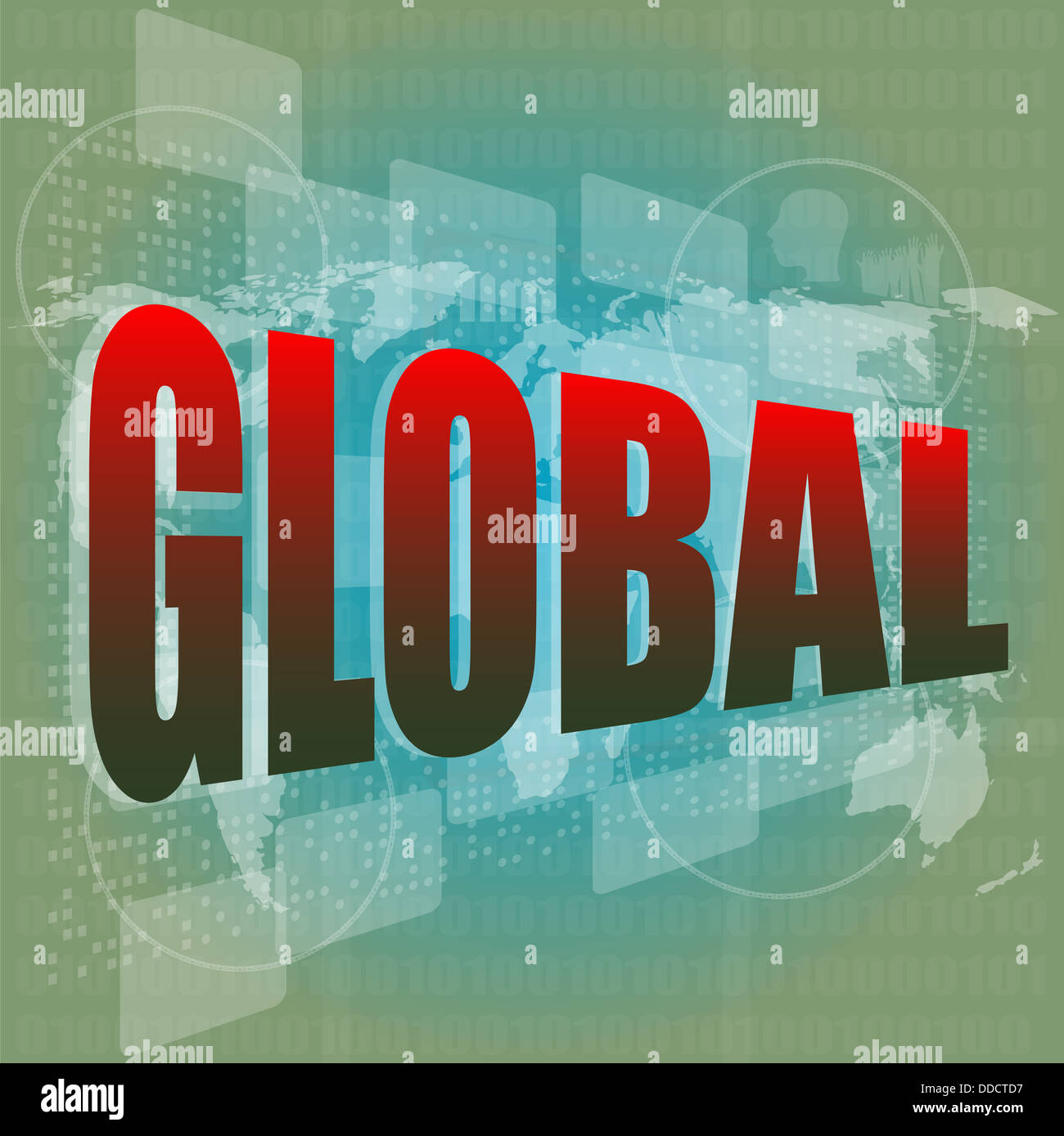 The word global on digital screen, business concept Stock Photo - Alamy