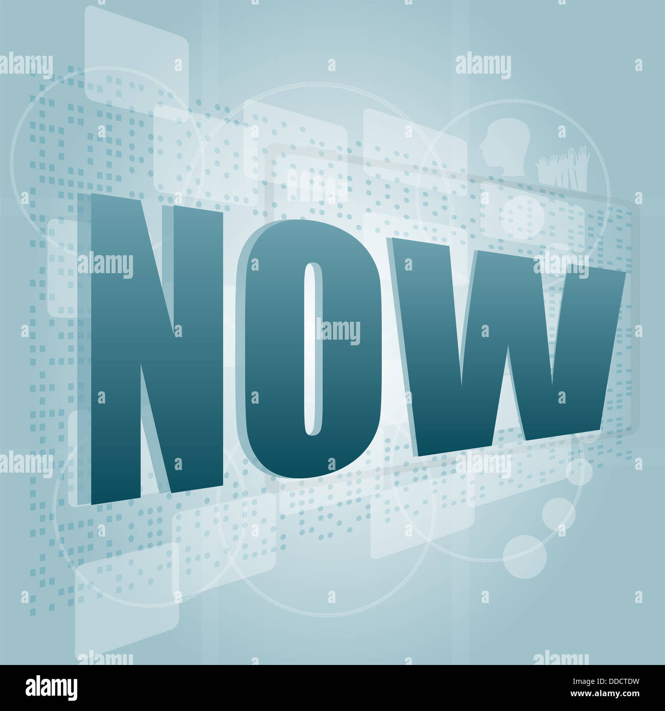 word now on digital screen, timeline concept Stock Photo - Alamy