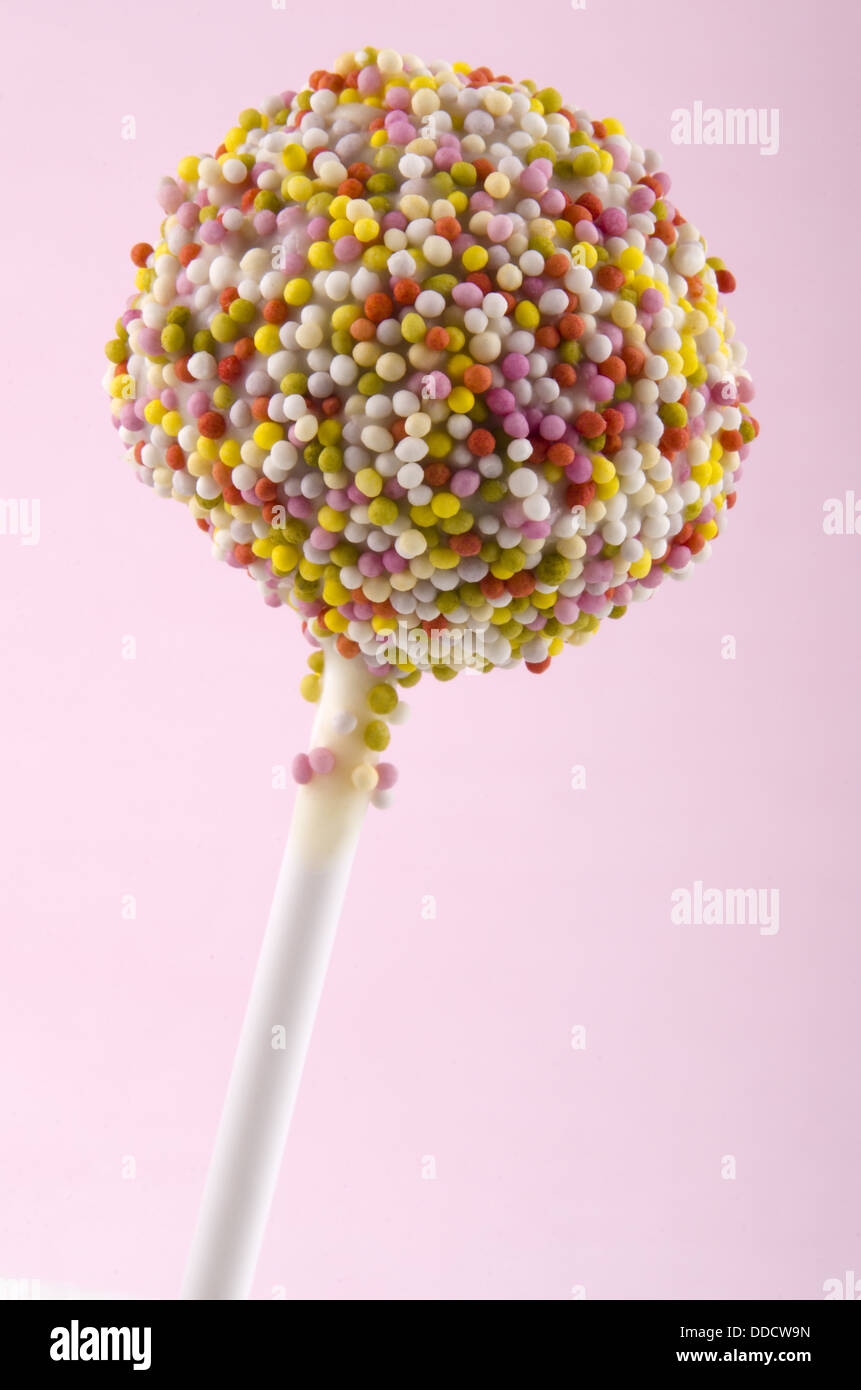 white chocolate pop cake sprinkles Stock Photo - Alamy