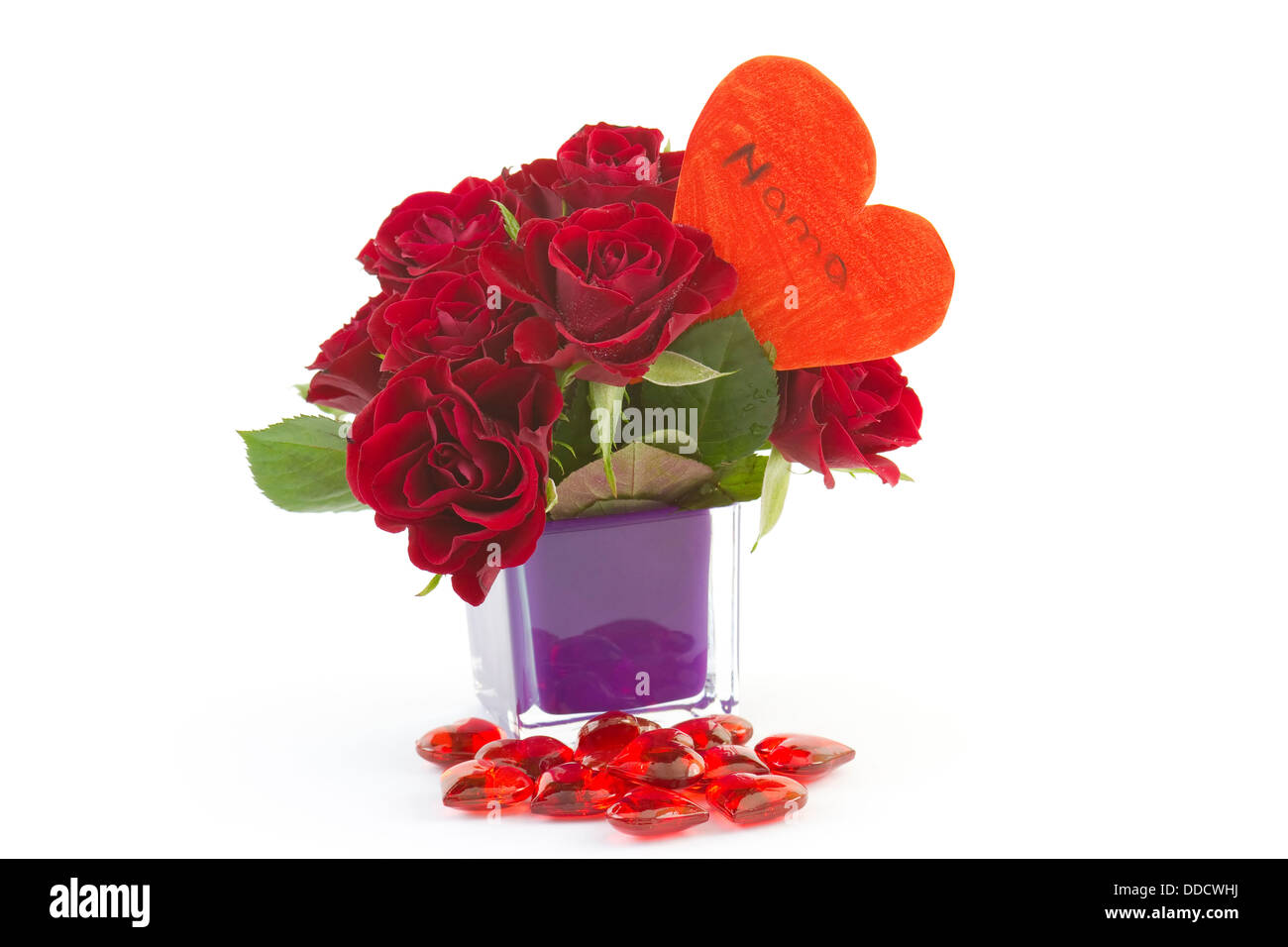 red roses and hearts Stock Photo - Alamy