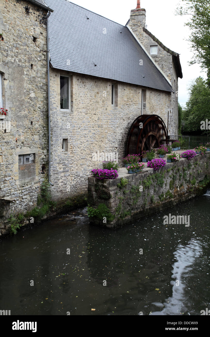 Working waterwheel, Bayeux, Normandy, France Stock Photo - Alamy