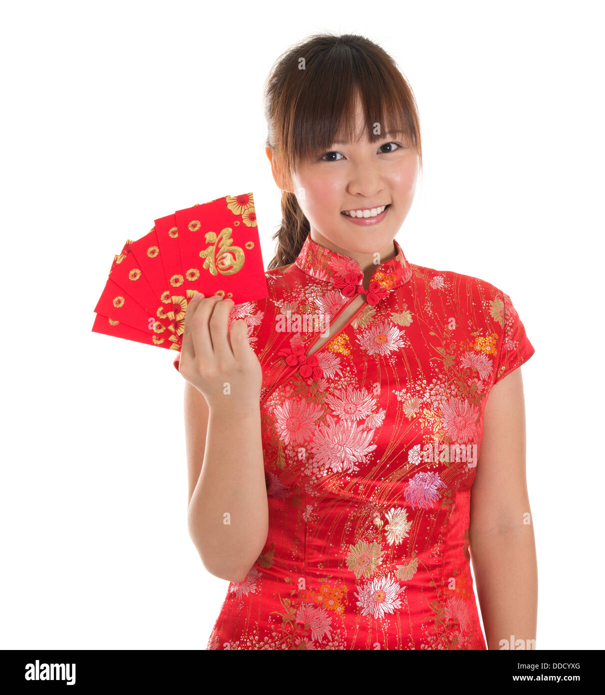 Pretty Asian girl with Chinese traditional dress cheongsam or qipao ...