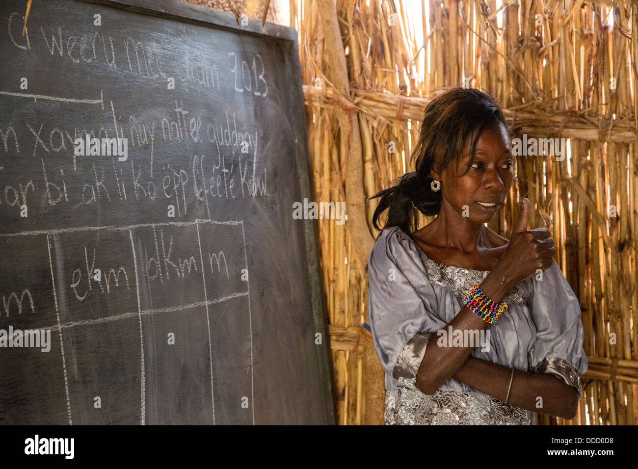Teacher in Adult Literacy Class, Santhiou Mboutou Village, Senegal. An ...