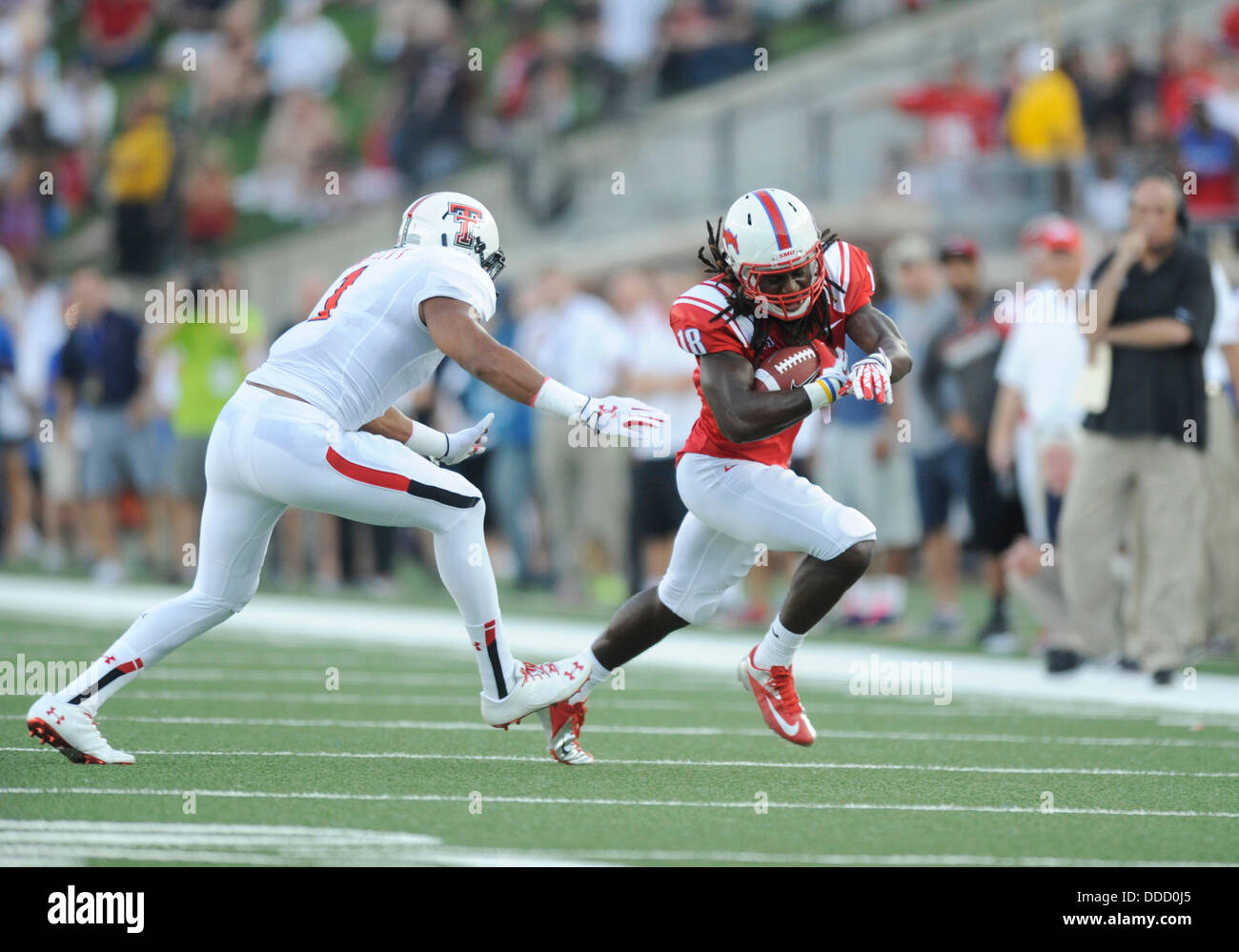 University Park, TX, USA. 30th Aug, 2013. Southern Methodist Mustangs ...