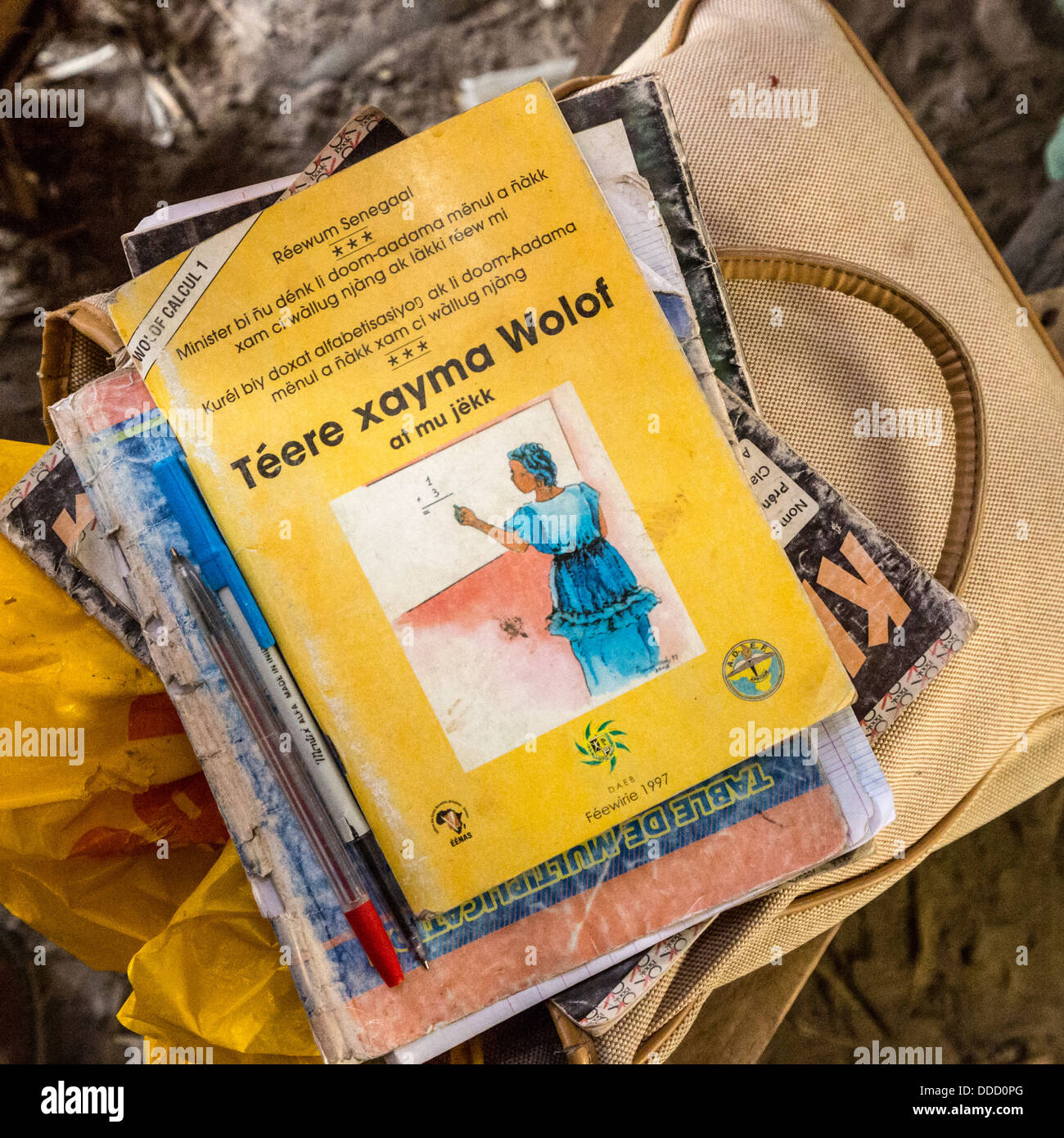 Schoolbook in the Wolof Language, Adult Literacy Class, Santhiou ...