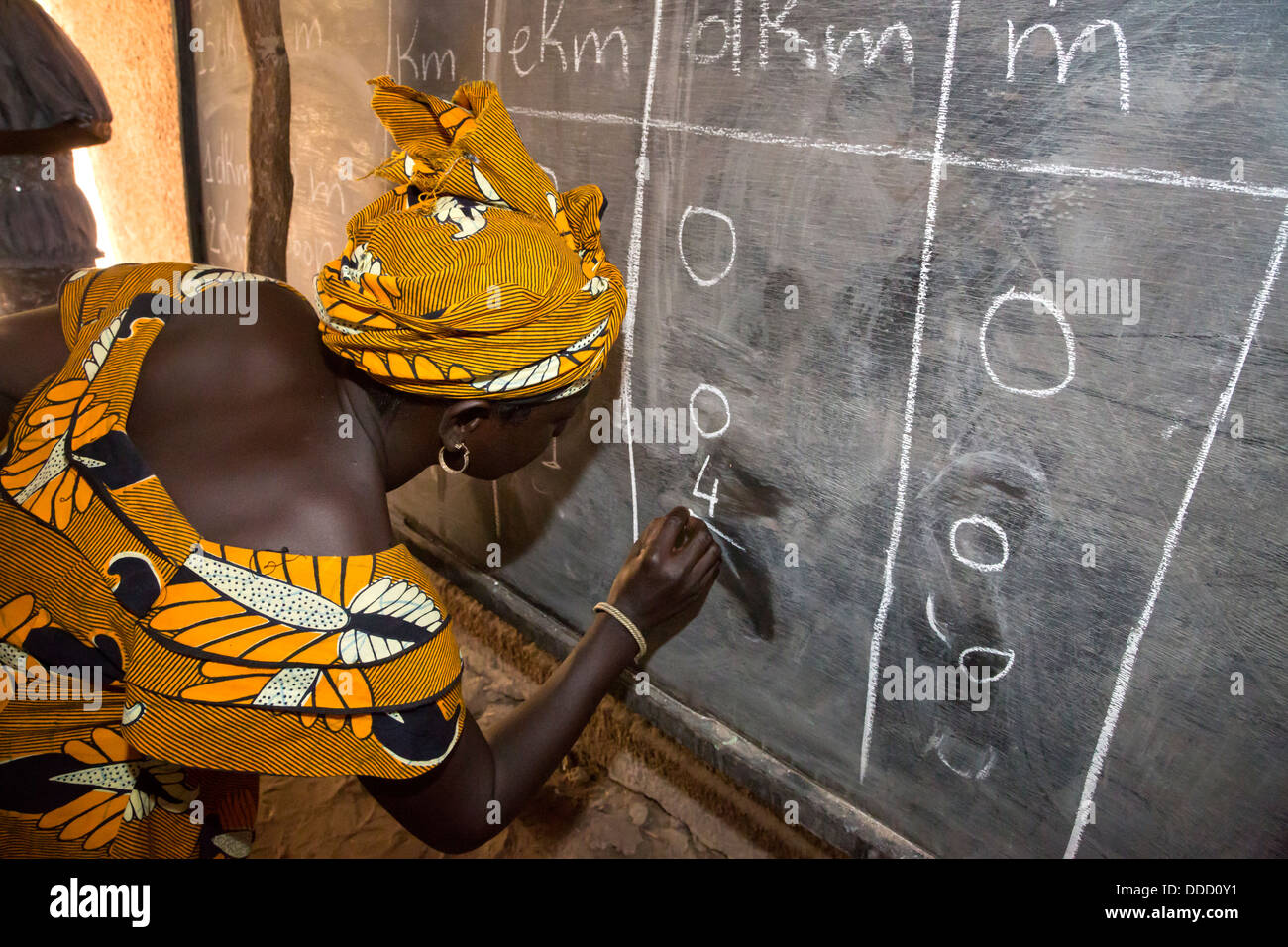 Student in Adult Literacy Class, Santhiou Mboutou Village, Senegal. An ...