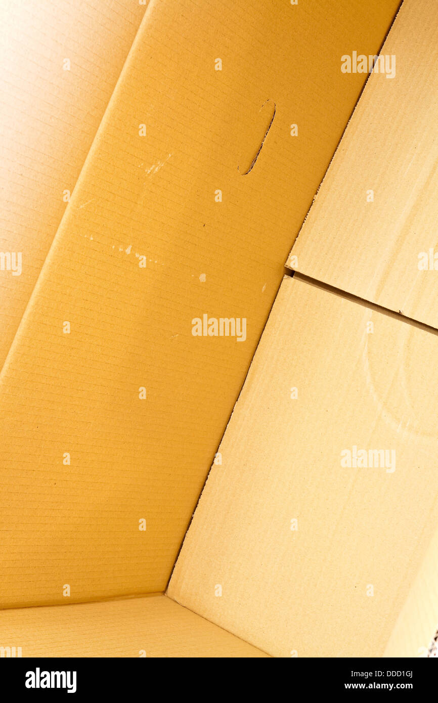 View of the interior of an empty cardboard box Stock Photo - Alamy